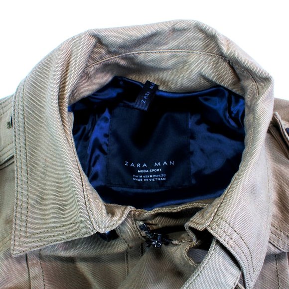 Zara | Jackets & Coats | Zara Man Moda Sport Medium Khaki Trench Coat ...